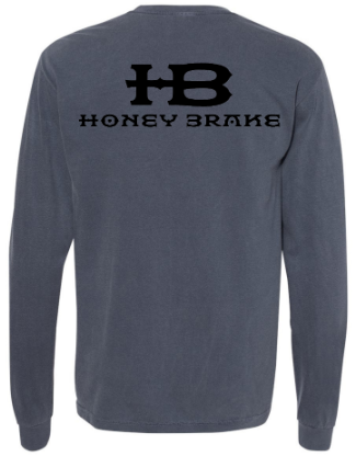 Honey Brake Logo LS Comfort Colors Tee Denim
