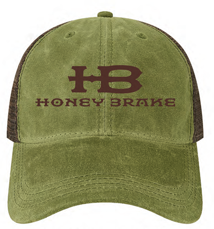 Honey Brake Waxed Cotton Mesh Back Trucker Dark Olive/Brown